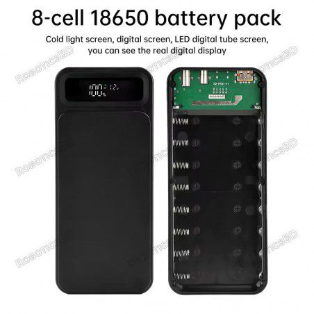 Power Bank Battery Case 18650 X 8 - Battery Charger Box Robotics Bangladesh