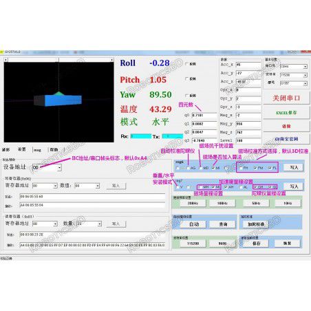GY-95T 9-Axis Sensor Module Accelerometer, Gyroscope, Magnetometer with ...