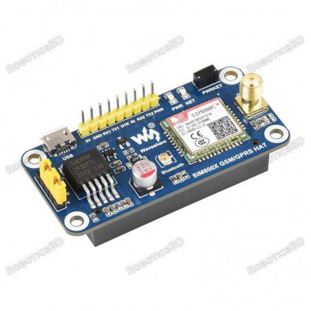 SIM800C GSM / GPRS / Bluetooth HAT for Raspberry Pi, 2G Communication ...