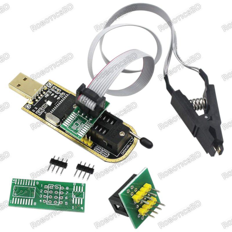 CH341A USB Programmer with SOIC8 SOP8 Test Clip and Adapter Set ...