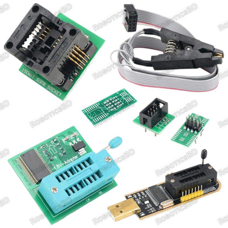 CH341A USB Programmer with SOIC8 SOP8 Test Clip and Adapter Set ...