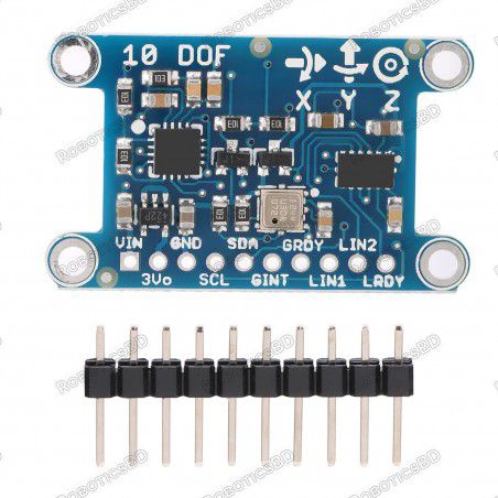 10 DOF IMU Sensor Module LSM303 + L3GD20 + BMP180 I2C 3.3V–5V Robotics ...