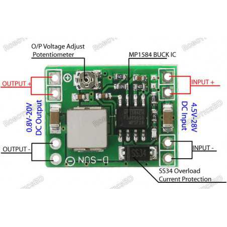 Mini MP1584EN DC-DC BUCK 5V Step Down Module Robotics Bangladesh