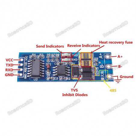 RS485 To TTL Module Stable UART Serial Port To RS485 Converter Function ...