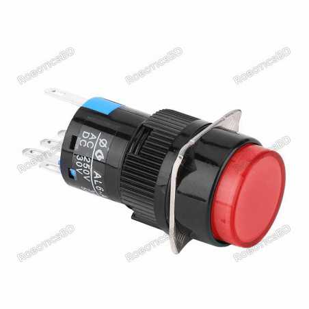 AL6 Push button Switch 5-Pin - RED LED Robotics Bangladesh