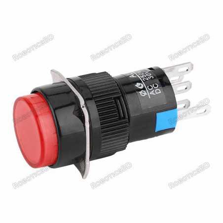 AL6 Push button Switch 5-Pin - RED LED Robotics Bangladesh