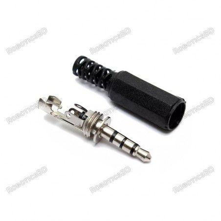 Audio Jack 3.5mm 4 Poles Stereo Male Plug Solderable Connector Robotics ...